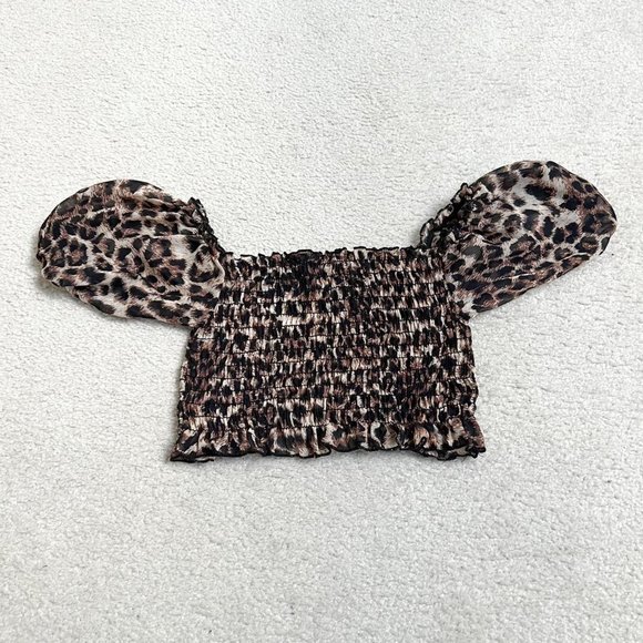 Unbranded | Tops | Vintage Y2k Cheetah Print Offtheshoulder Puff Sleeve ...